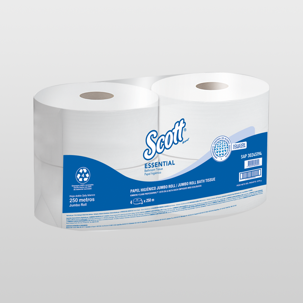 PAPEL HIGIENICO SCOTT ESSENTIAL ROLLO 250m - Uniclean del Ecuador